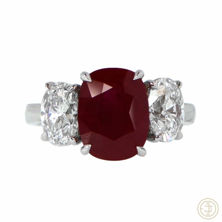 Estate Pigeon Blood Ruby Ring - Estate Diamond Jewelry