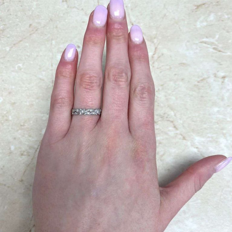 Floral Motif Springfield Band - Estate Diamond Jewelry