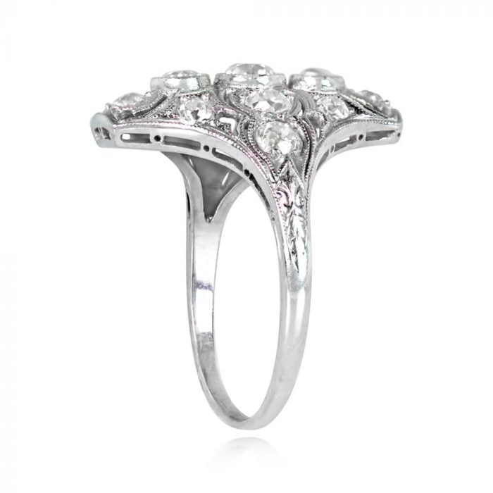 Antique Victorian Cocktail Ring - Estate Diamond Jewelry