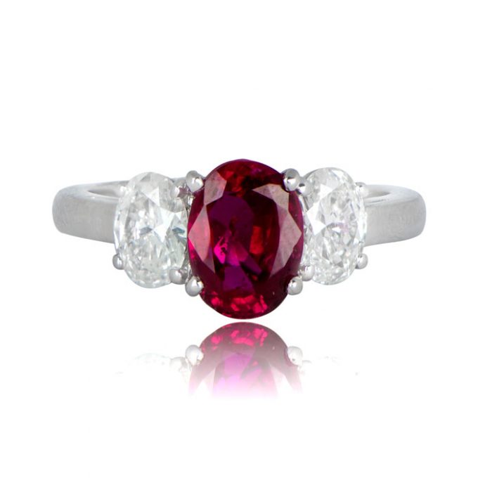 Estate Pigeon Blood Ruby Ring - Estate Diamond Jewelry