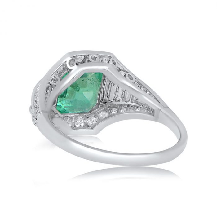 Segovia Ring - Colombian Emerald, Diamond, and Platinum Ring