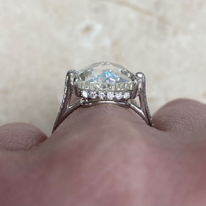 6.00ct Rose Cut Pear Diamond Ring - Estate Diamond jewelry