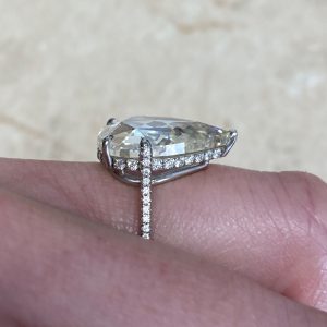 6.00ct Rose Cut Pear Diamond Ring - Estate Diamond jewelry