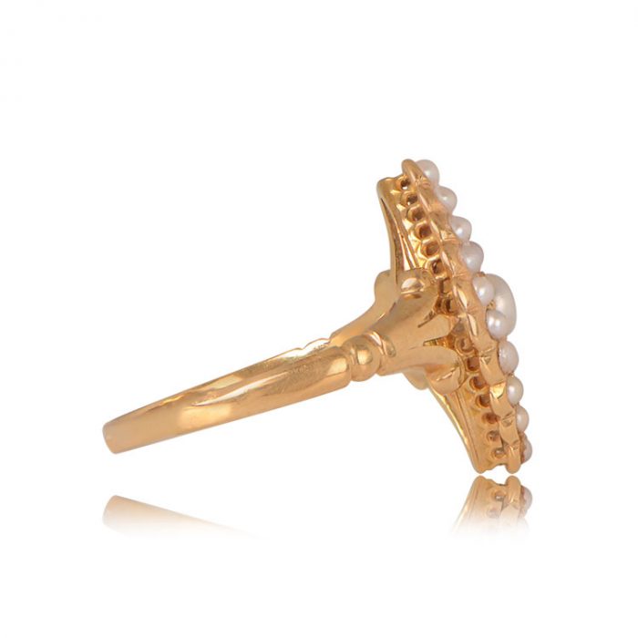 Harrisburg Ring. Circa 1815 - Antique Pearl Navette Ring