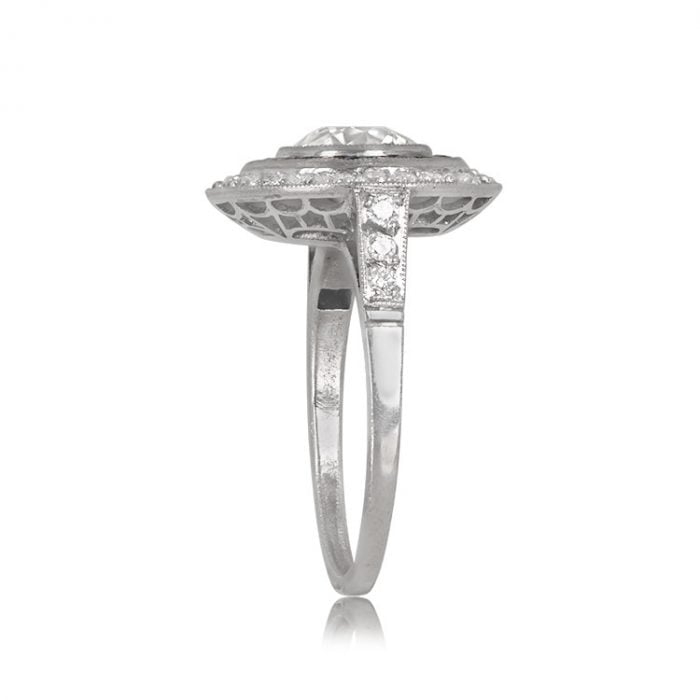 1.30ct Diamond and Double Halo Platinum Obidos Ring - EDJ