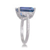 18k White Gold and 5ct Blue Topaz Everton Ring - Estate Diamond Jewelry