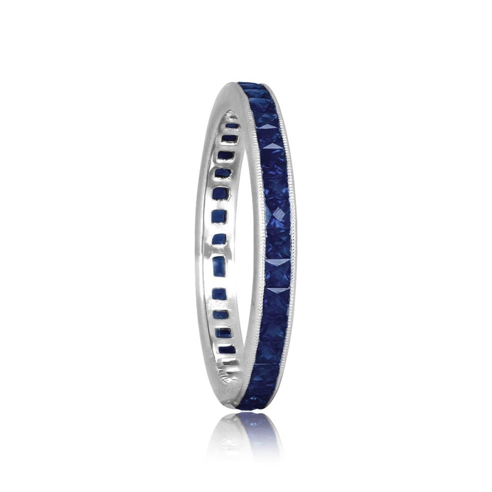 Half Eternity 18k Yellow Gold Sapphire Manetto Band - EDJ
