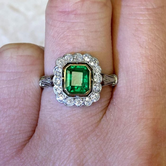 1.15ct Emerald Riverdale Ring - Estate Diamond Jewelry