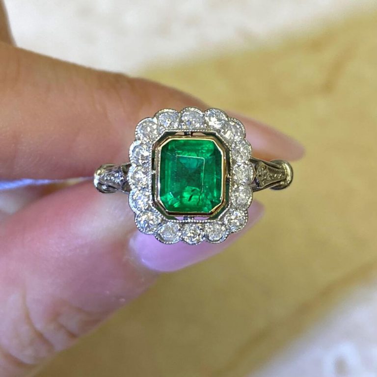 1.15ct Emerald Riverdale Ring - Estate Diamond Jewelry