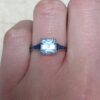1.43ct Aquamarine and Sapphire Accent Coram Ring - EDJ