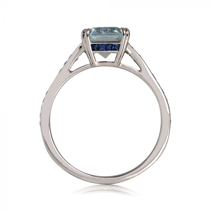 1.43ct Aquamarine and Sapphire Accent Coram Ring - EDJ