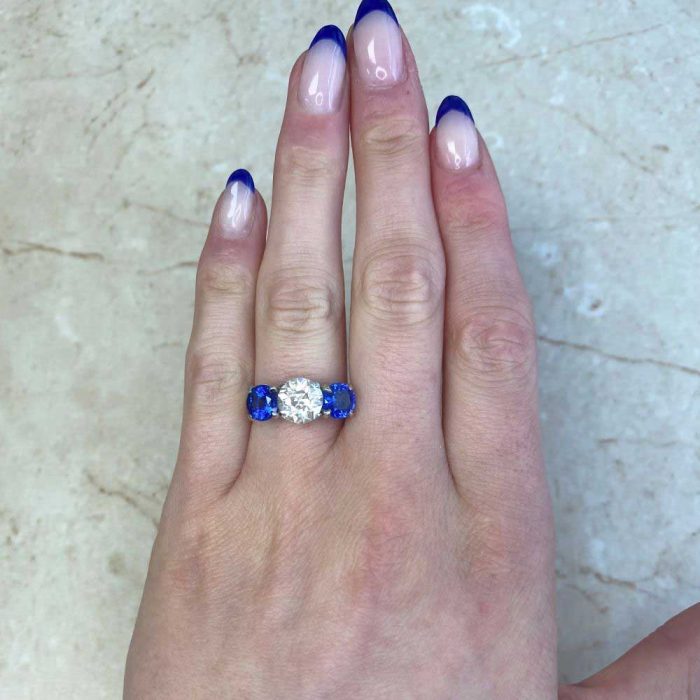Westvale Ring - Art Deco Diamond and Sapphire Ring