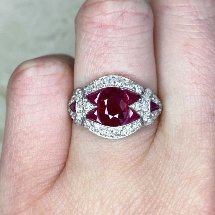 1.08ct Oval Cut Ruby Ring - Orland Ring