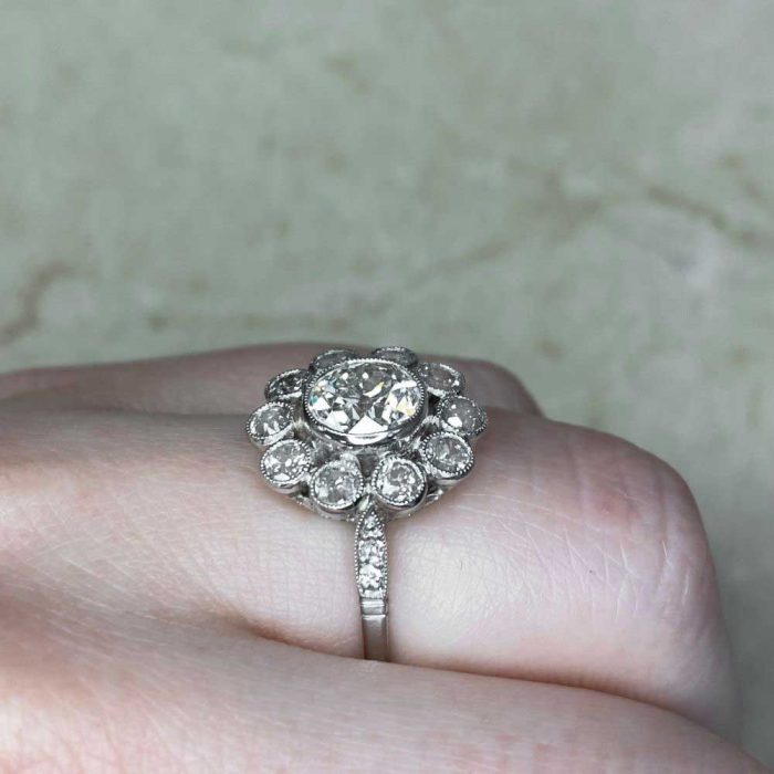 1.18ct Diamond Cluster and Platinum Kempton Ring - EDJ