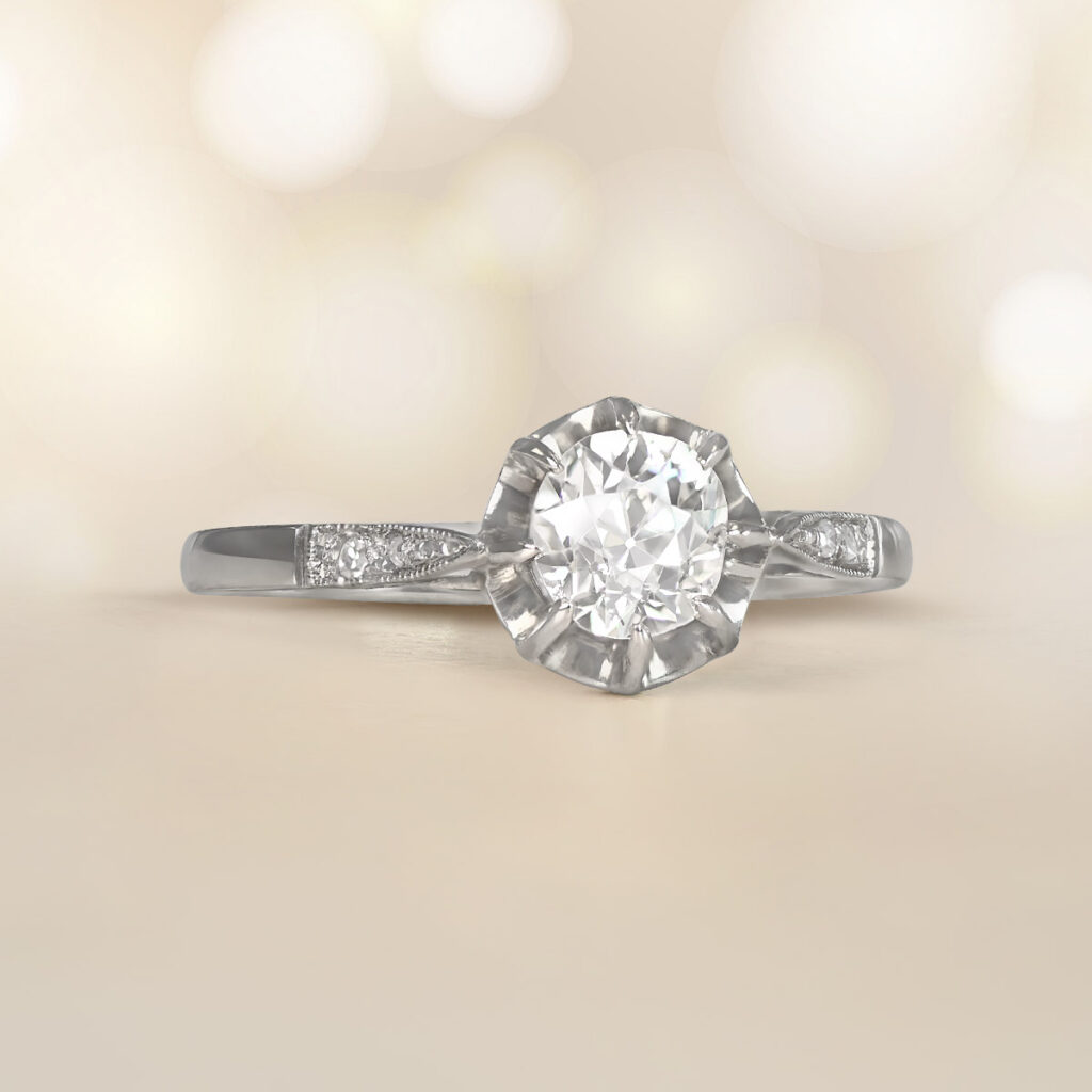 Vintage Retro 0.50ct Old European Cut Diamond Allentown Ring. Circa ...