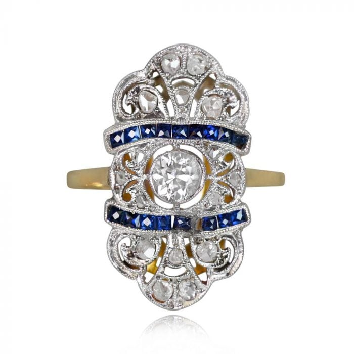 Antique Victorian Cocktail Ring - Estate Diamond Jewelry