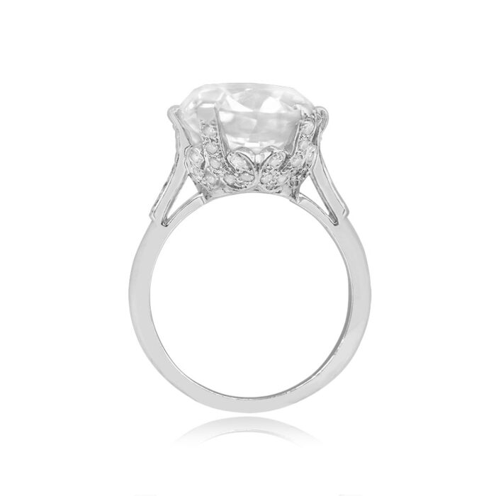 Antique Art Deco 10.08ct Cushion Engagement Ring - EDJ