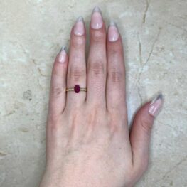 1.00ct Oval Cut Ruby Ring - Inari Ring