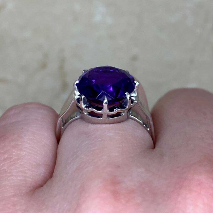 Antique 4.25ct Amethyst Zaria Ring. Circa 1920, Art Deco Era - EDJ