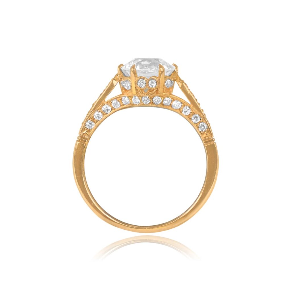 1.82ct Old European Cut Diamond 18k Yellow Gold Aska Ring - EDJ