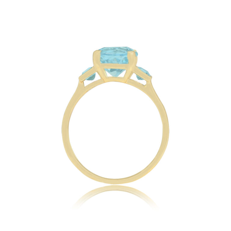 1.90ct Round-Cut Aquamarine Biria Ring