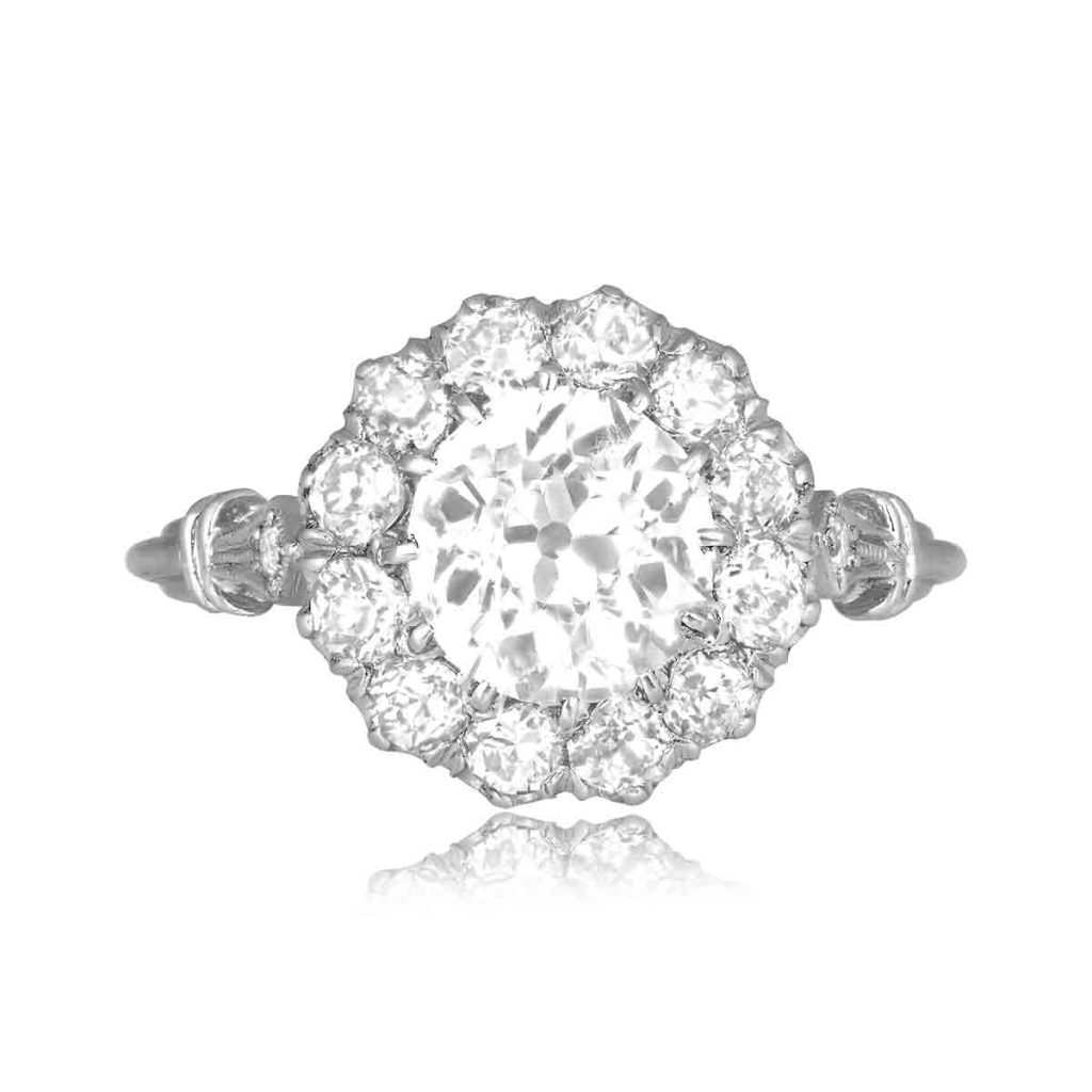 GIA 1.69ct Old European Cut Diamond Platinum Joslin Ring - EDJ