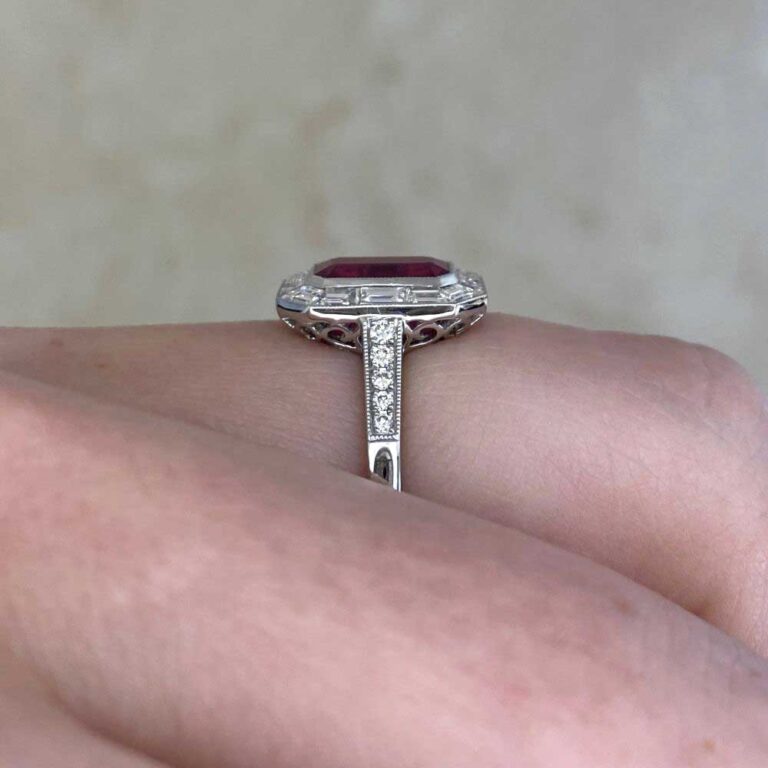 1.25ct Emerald-Cut Ruby and Diamond Tirana Ring - EDJ