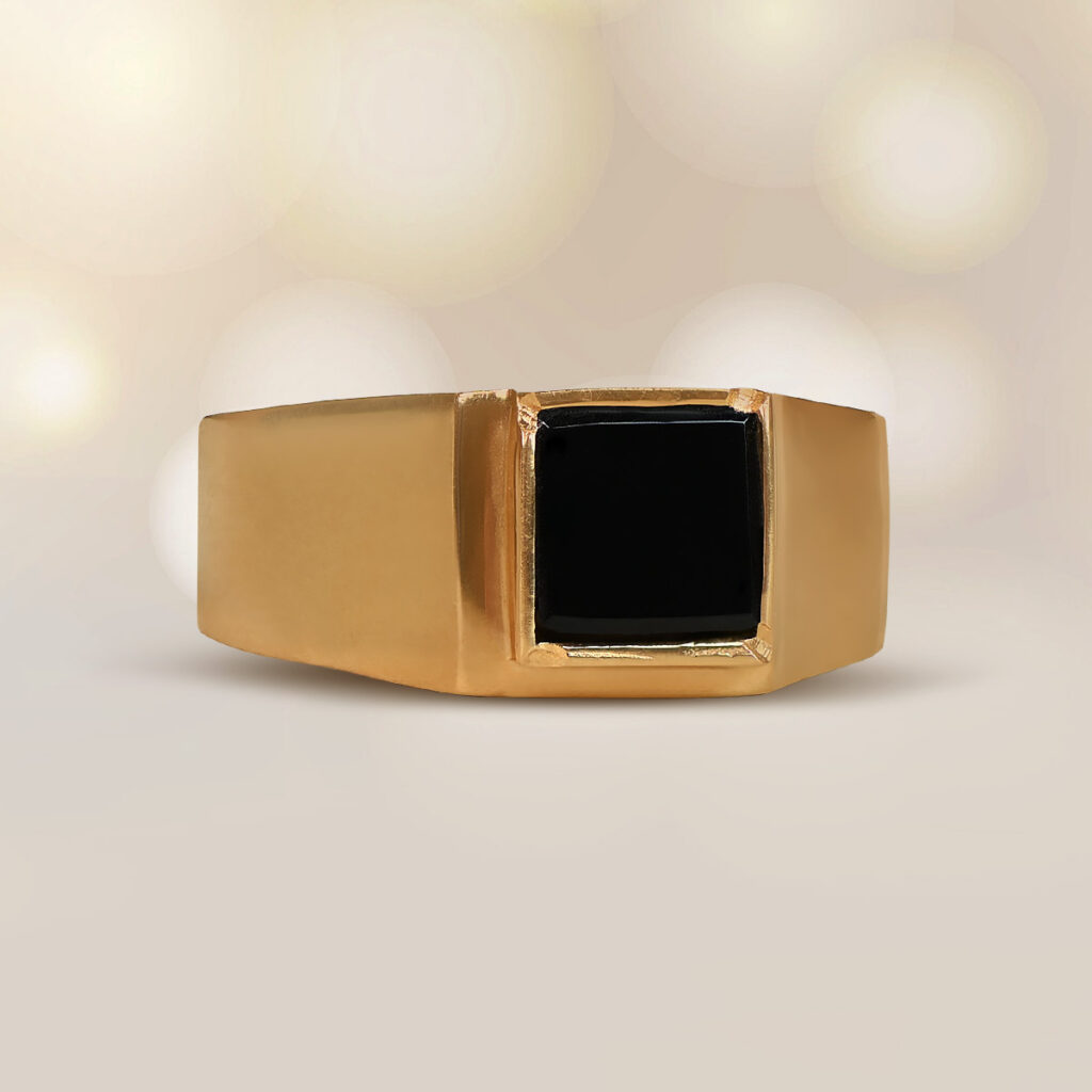 Onyx and 18k Yellow Gold Talanga Ring - EDJ