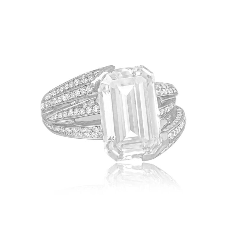 Fred Paris 5.04ct Diamond on Platinum Ring