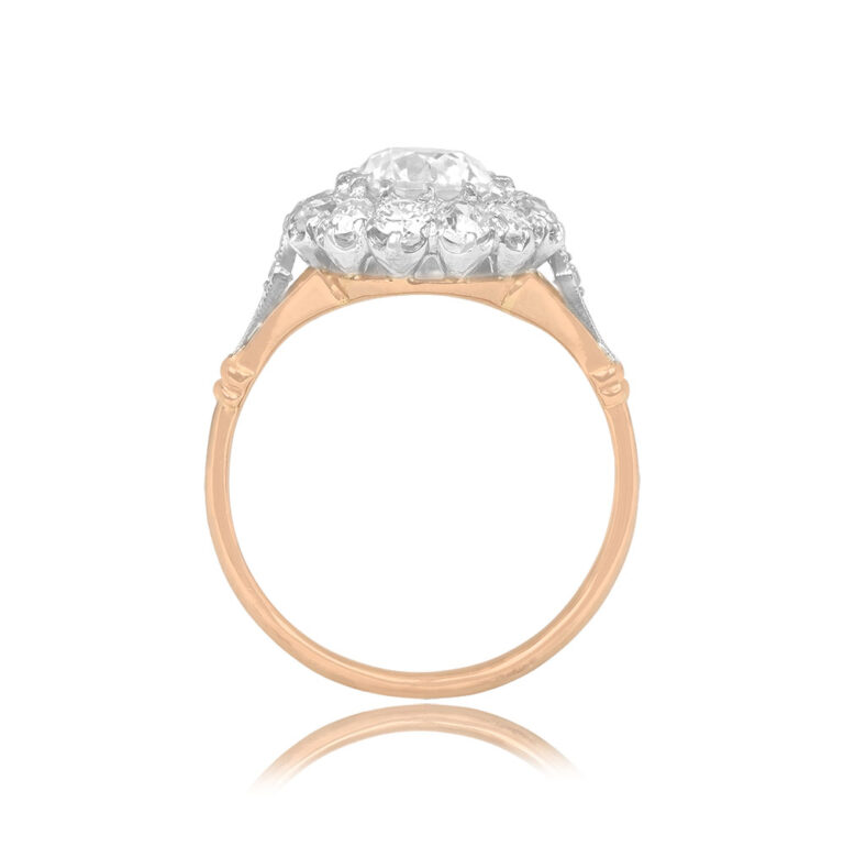 0.96ct Old European Cut Diamond Cluster Yorkshire Ring - EDJ