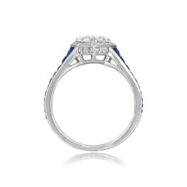 0.91ct Heart-Shaped Diamond and Sapphire Marbella Ring - EDJ