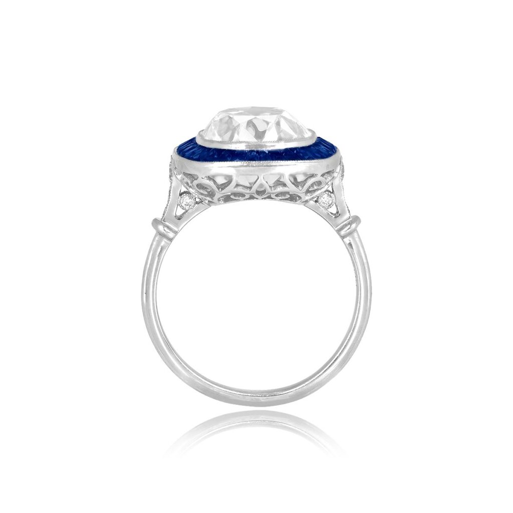 5.24ct Antique Cushion Cut Diamond Arkana Ring - EDJ