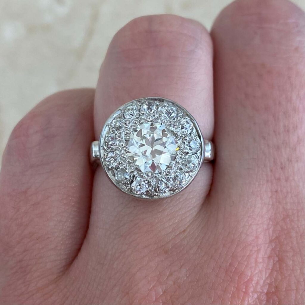 Vintage 1.20ct Old European Cut Diamond Canova Ring EDJ