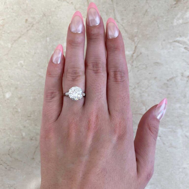 Vintage GIA 4.02ct Old European Diamond Bellamy Ring - EDJ
