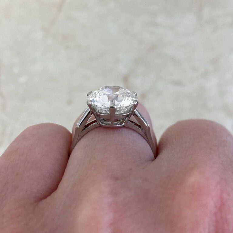 Vintage GIA 4.02ct Old European Diamond Bellamy Ring - EDJ