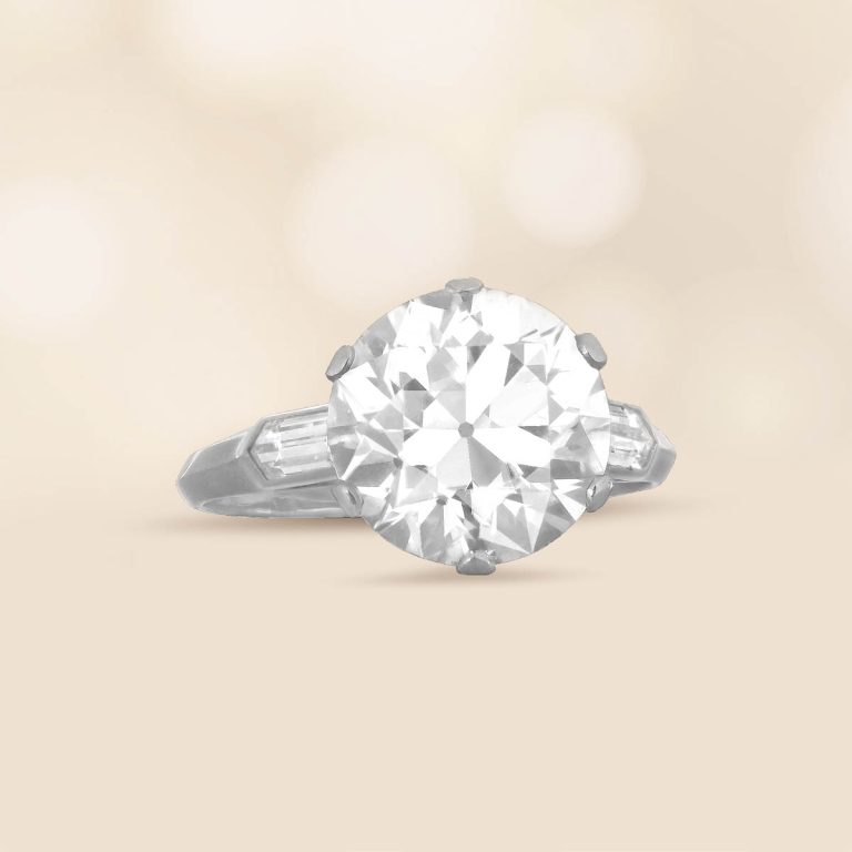 Vintage GIA 4.02ct Old European Diamond Bellamy Ring - EDJ