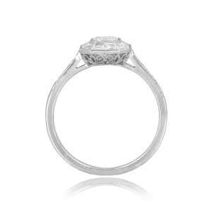 0.80ct Emerald Cut Diamond Halo Tillson Ring - EDJ