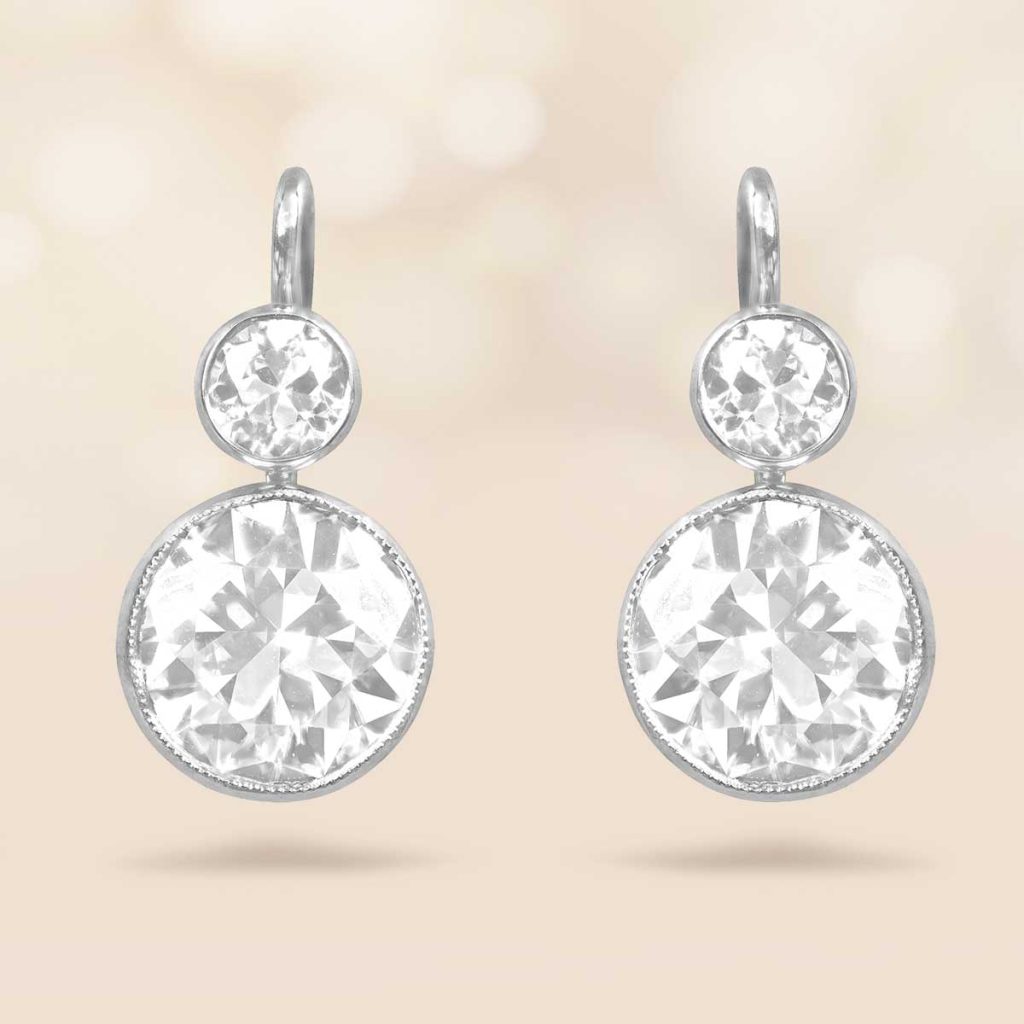 4.09ct Harrow Earrings- Estate Diamond Jewelry
